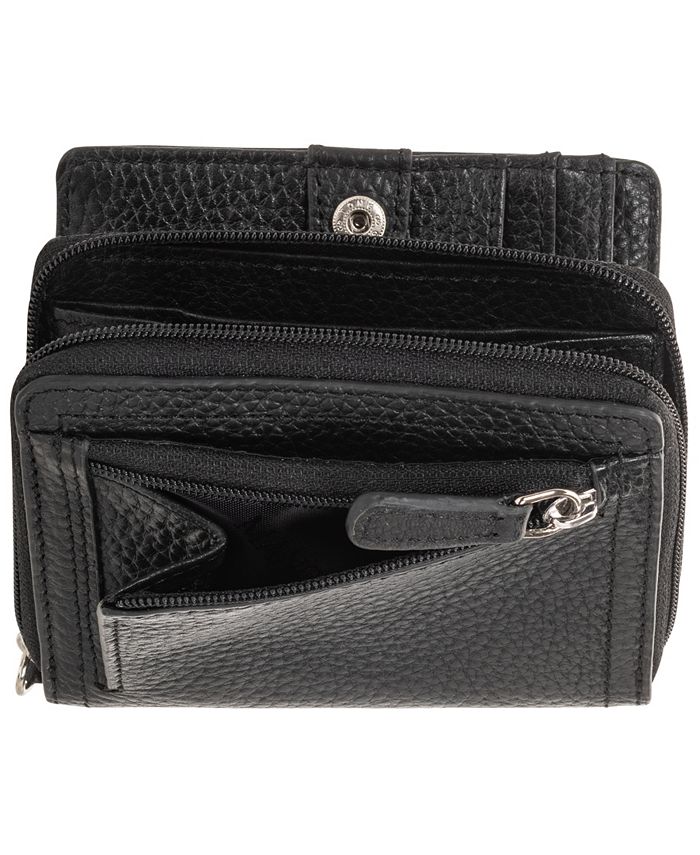 Mancini Women's Pebbled Collection RFID Secure Mini Clutch Wallet - Macy's