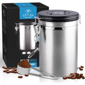 Zulay Kitchen Coffee Storage Canister with Scoop, Date Tracker, Built ...