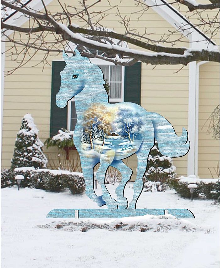 Designocracy Running Pony Holiday Outdoor Decor - Macy's