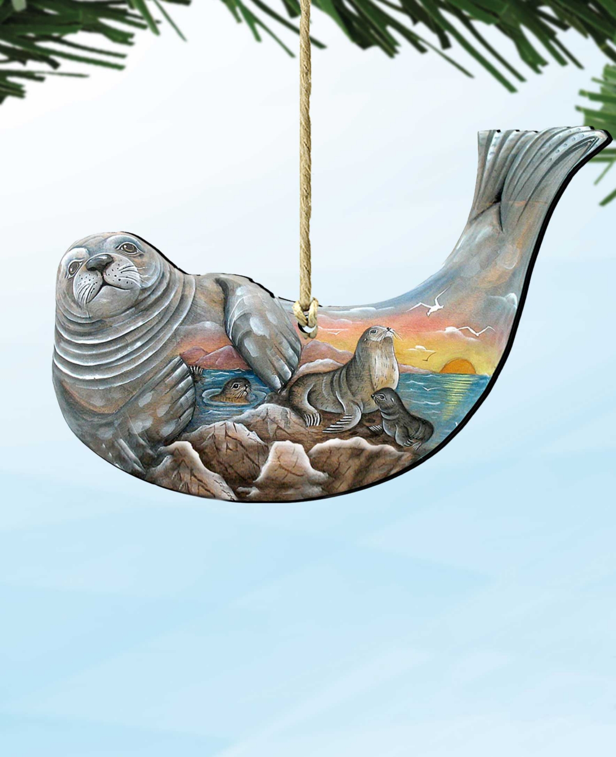 Click here for Designocracy Seal Holiday Ornaments  Set of 2 - Mu... prices