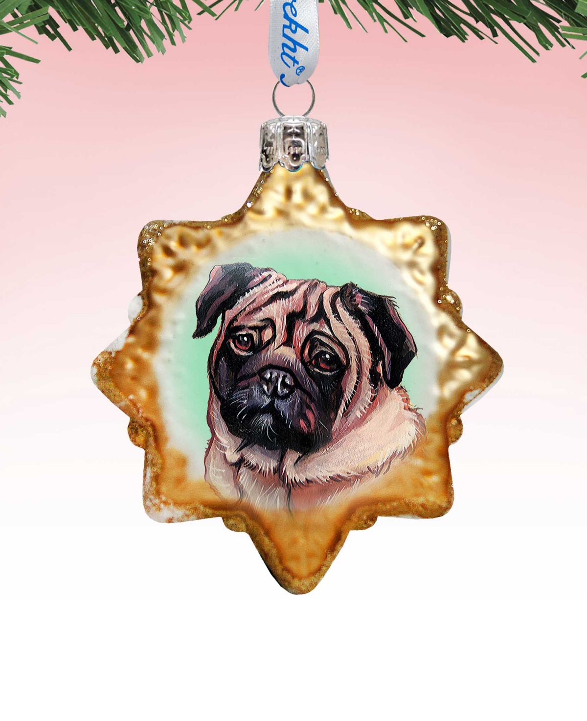 Click here for Designocracy Cute Pug Mercury Holiday Ornament - M... prices