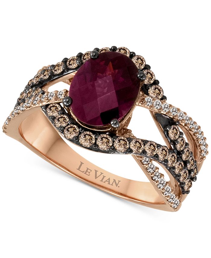 Le Vian Raspberry Rhodolite (1-3/4 ct. t.w.) & Diamond (7/8 ct. t.w ...