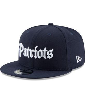 Men's New Era Navy New England Patriots Gothic Script 9FIFTY Adjustable ...