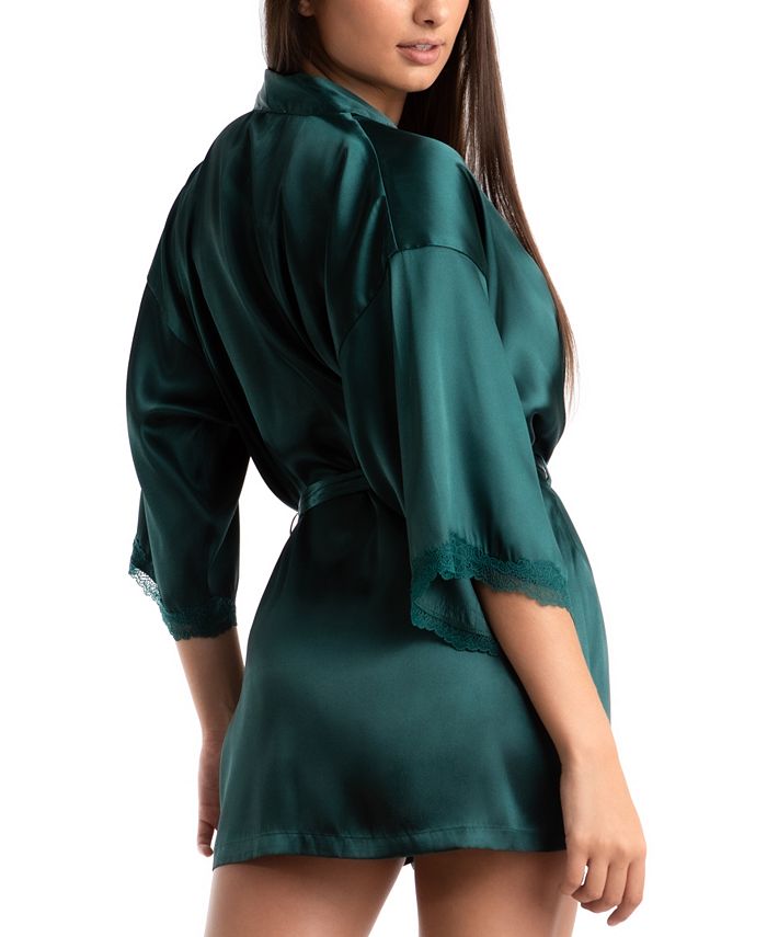 Linea Donatella Women's Flirty Gems Wrap Robe, Cami & Shorts Pajama Set ...