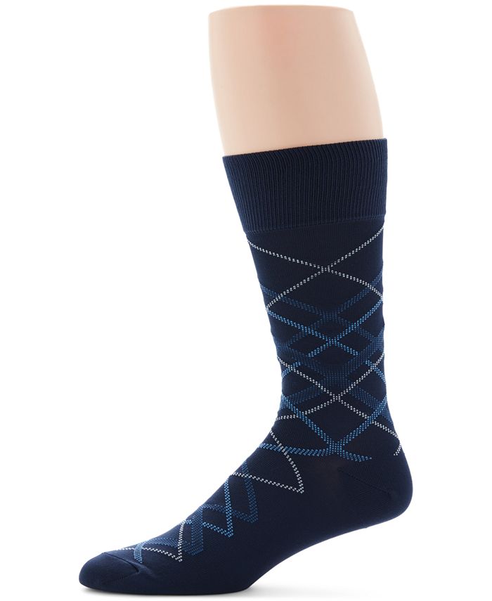Perry Ellis Portfolio Men's Diagonal Stripe Crew Dress Socks - Macy's