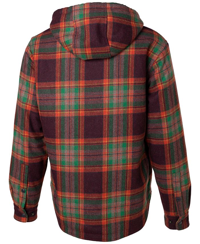 Schott NYC Men's Hooded Fleece-Lined Plaid Shirt Jacket - Macy's