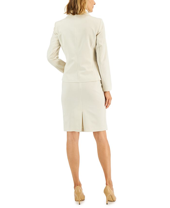 Le Suit Crepe Tie-Collar Jacket & Pencil Skirt, Regular and Petite ...