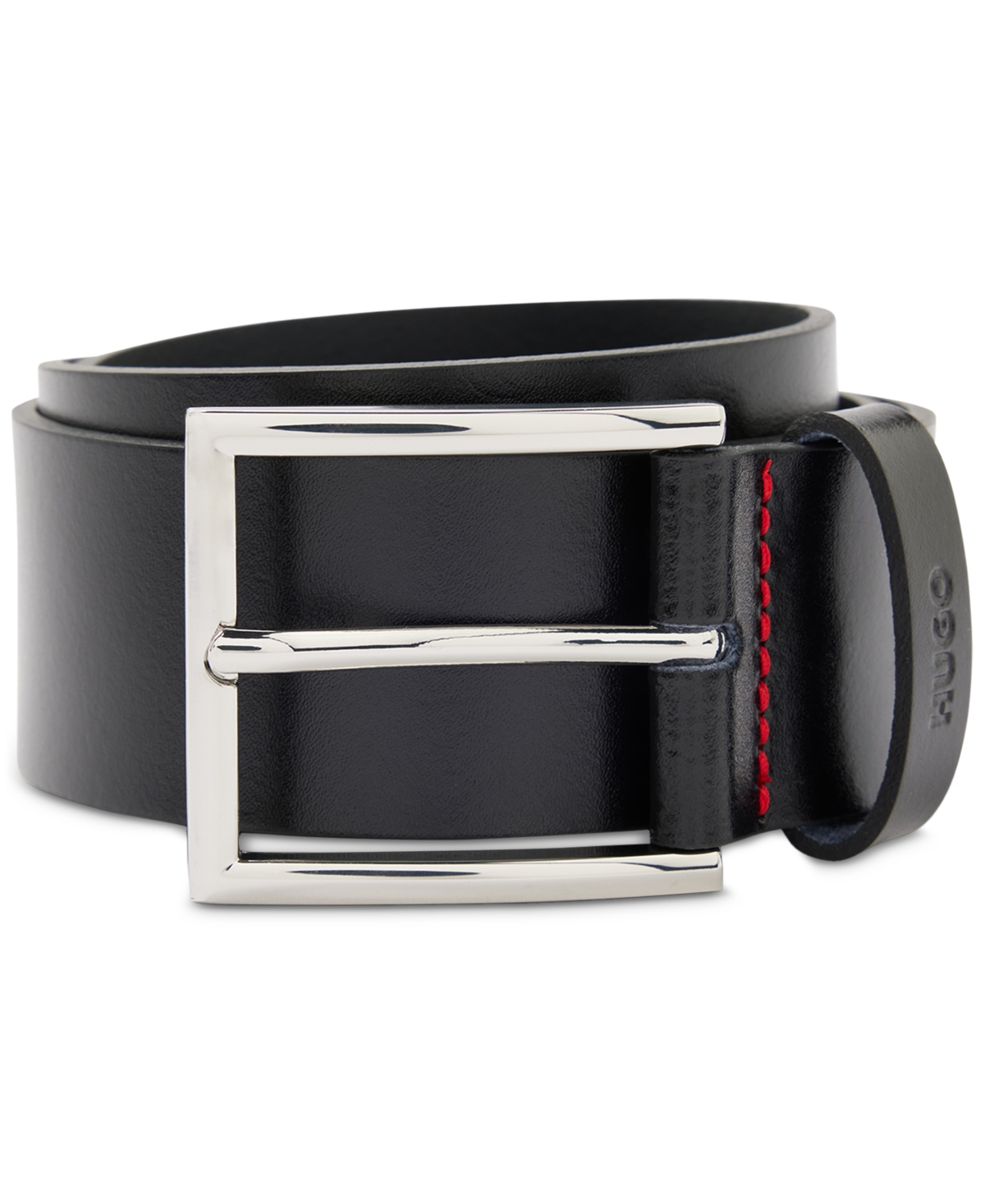 Click here for Boss Mens Giaspo Smooth Leather Belt - Black prices
