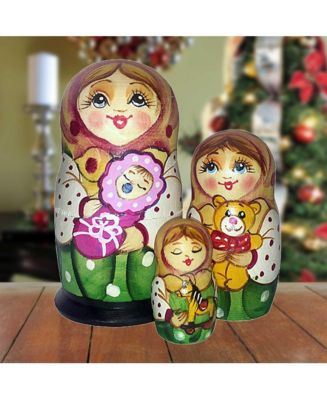 G.DeBrekht Little Baby Girl Matreshka Holiday Nesting Hand-Painted Doll ...