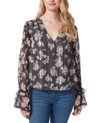 Women's Aurora Floral-Print Sheer-Back Top
