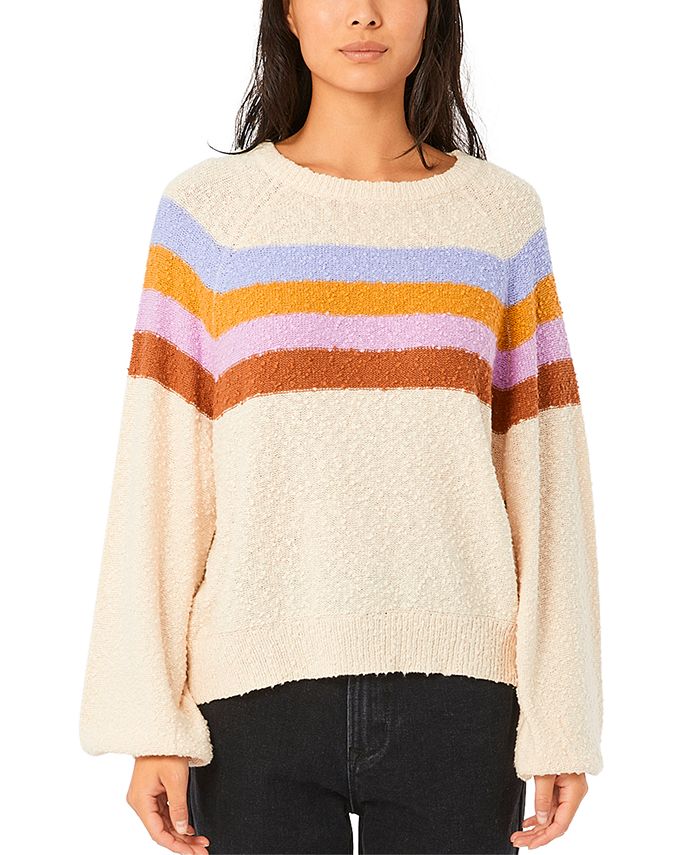 Rip Curl Juniors' Melting Waves Colorblocked Stripes Sweater - Macy's