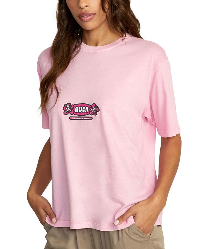 RVCA Juniors' Tropix Cotton Logo-Graphic Relaxed T-Shirt - Macy's