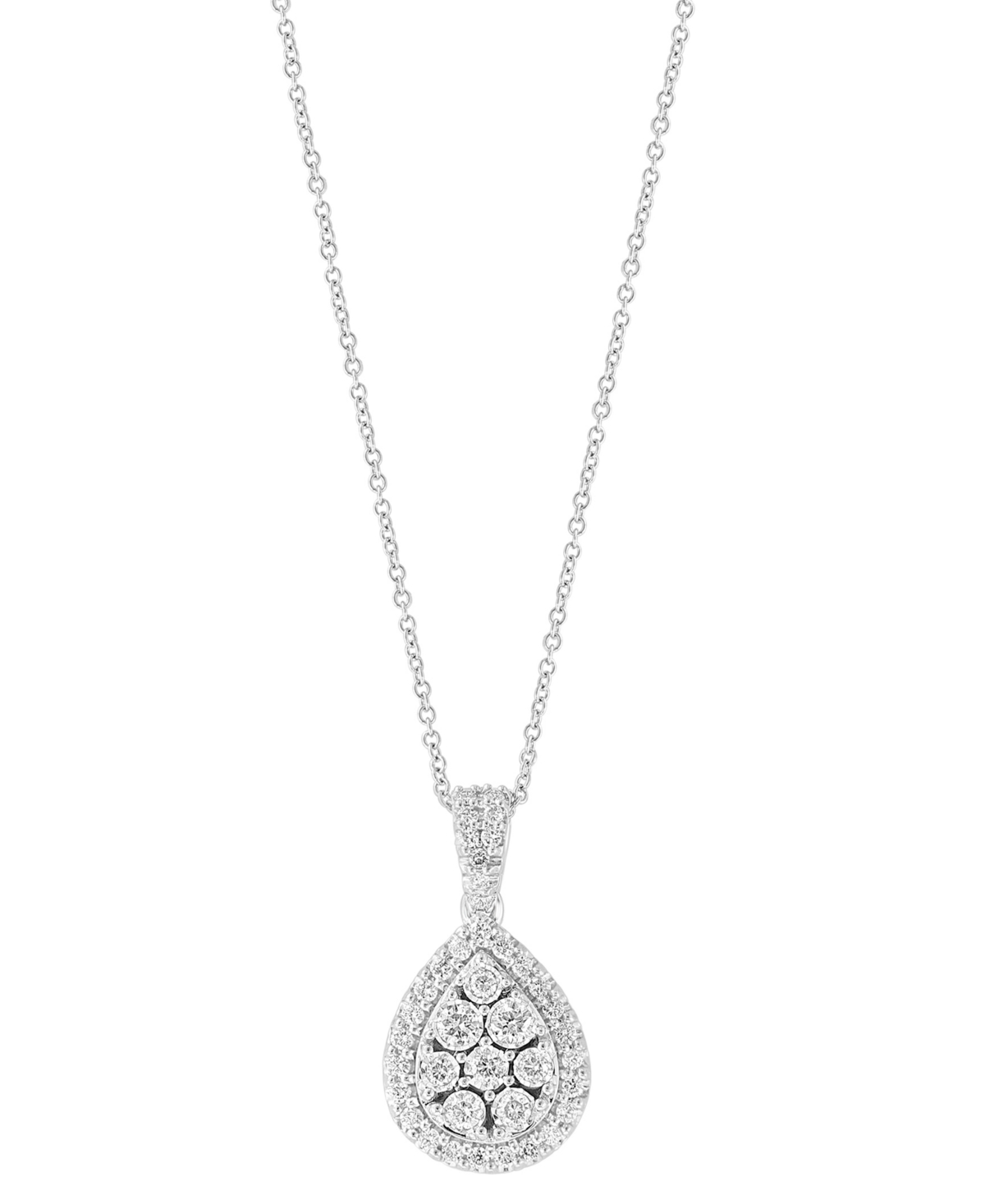 Click here for Effy Diamond Teardrop Halo Cluster 18 Pendant Neck... prices