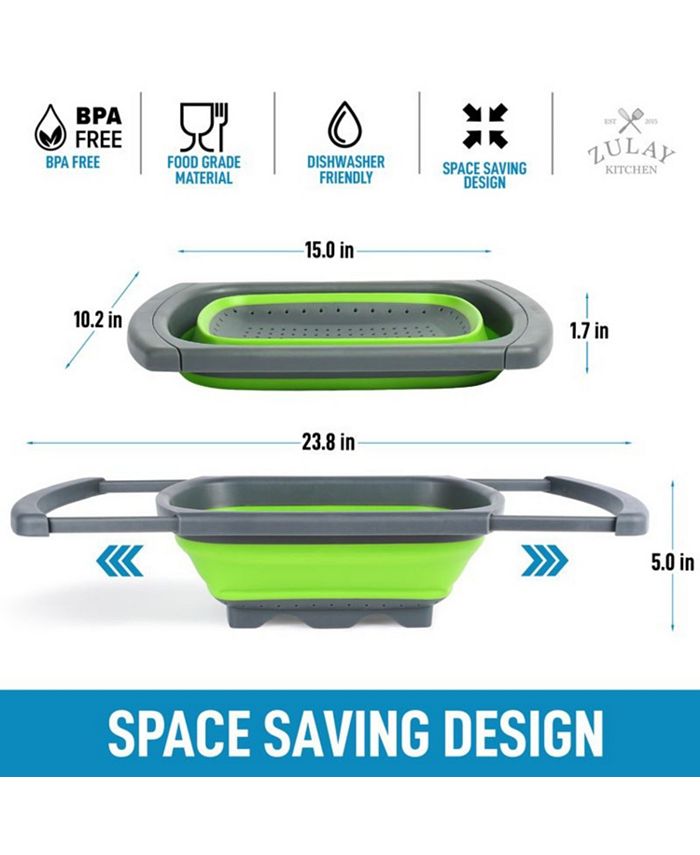 Zulay Kitchen Collapsible Colander With Extendable Handles & Reviews ...