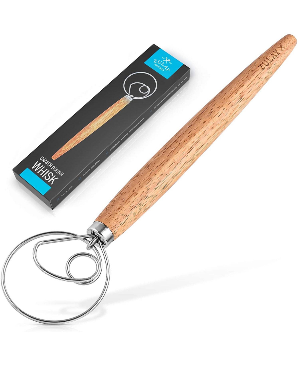 Click here for Zulay Kitchen Danish Dough Whisk Large Hand Mixer... prices