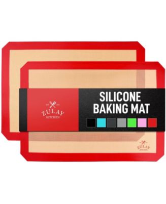 Zulay Kitchen (2 Pack) Silicone Baking Mat Sheet Set - Reusable Baking ...