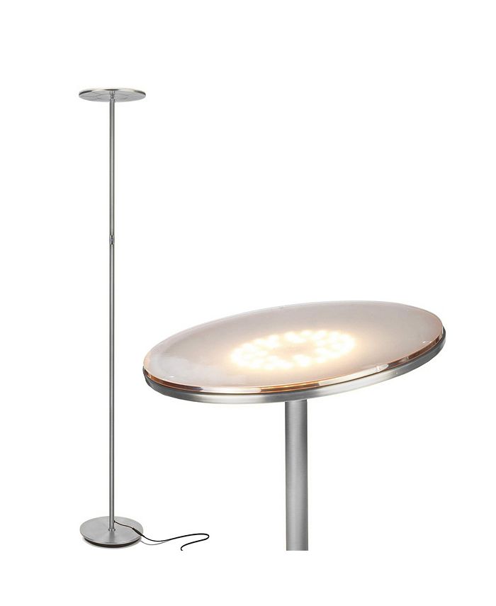 Brightech Sky LED Torchiere Floor Lamp with Adjustable Head - Silver ...