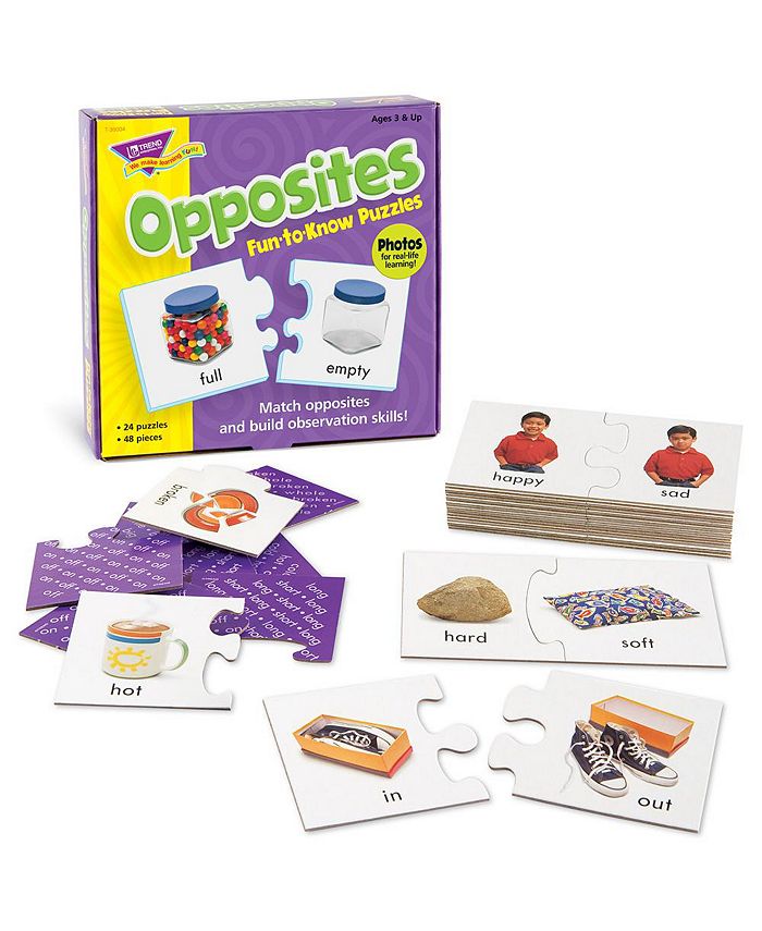 Trend Enterprises Opposites 48 Piece Puzzle Set, 3" x 6" - Macy's