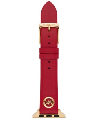 Michael Kors Women's Red Leather Band for Apple Watch, Compatible with ...