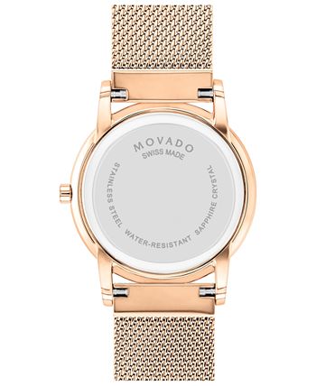 Movado Women's Museum Classic Swiss Quartz Red PVD Bracelet Watch 33mm ...