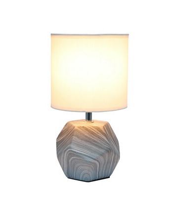 Simple Designs Round Prism Mini Table Lamp with Fabric Shade - Macy's