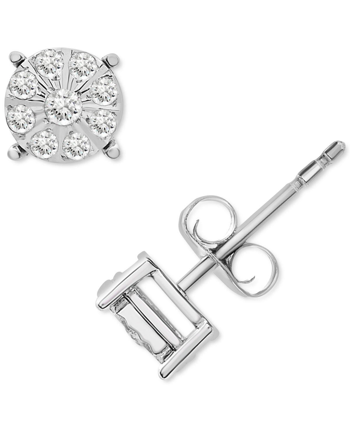 Click here for Diamond Cluster Stud Earrings (1/5 ct. t.w.) in St... prices