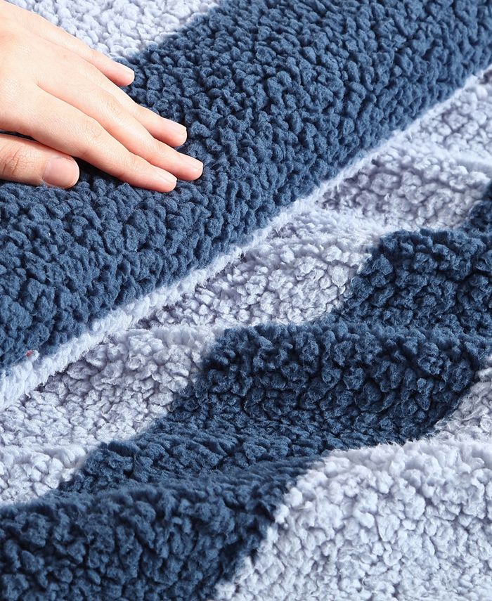 Nautica Lawndale Sherpa Reversible Throw Blanket, 60" x 50" - Macy's