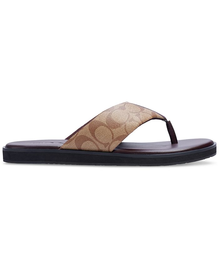 COACH Men's Signature Coated Canvas Flip Flop Sandal - Macy's