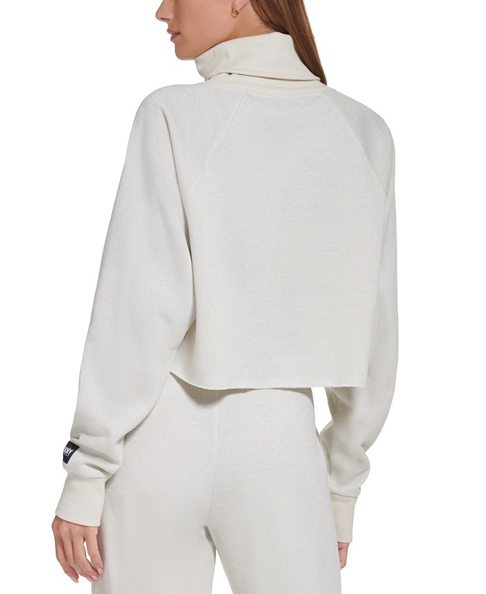 DKNY Women's Active Sparkle Fleece Sweater - Macy's