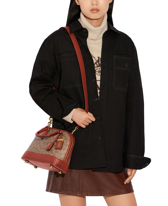 COACH Signature Coated Canvas Revel Bag with Convertible Straps - Macy's