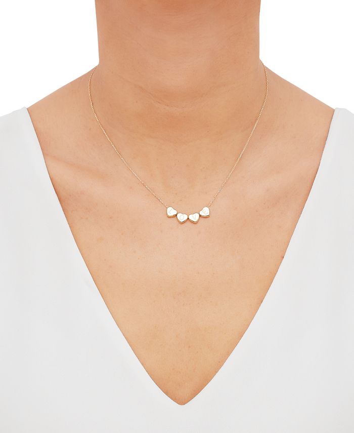 Macy's Polished Heart LOVE Pendant Necklace in 10k Gold, 16" + 2 ...