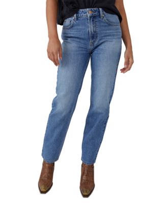 Free People Women's Pacifica High-Rise Cotton Straight-Leg Jeans - Macy's
