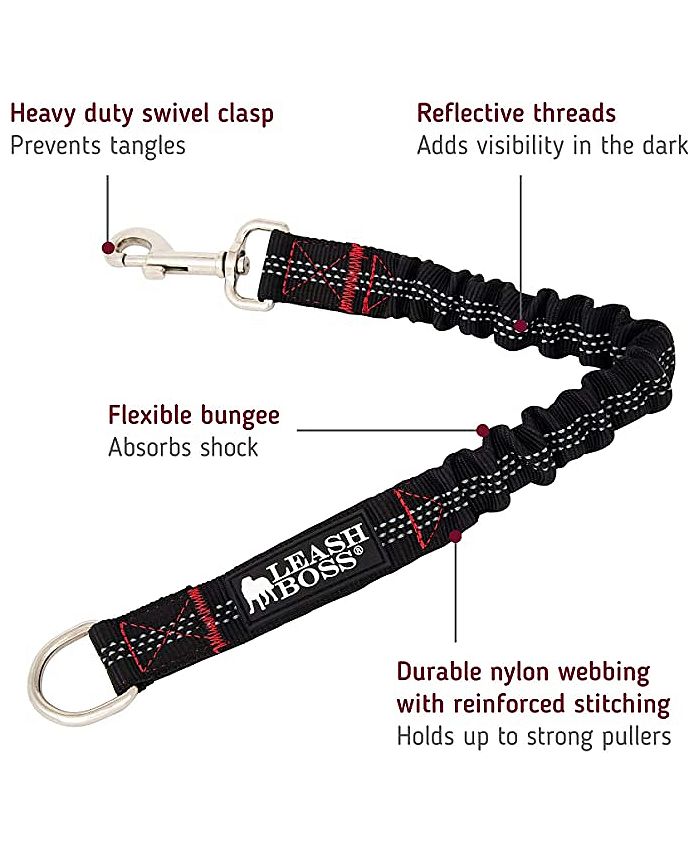 Leashboss 18" Bungee Dog Leash Extension, Shock Absorbing Lead Extender ...