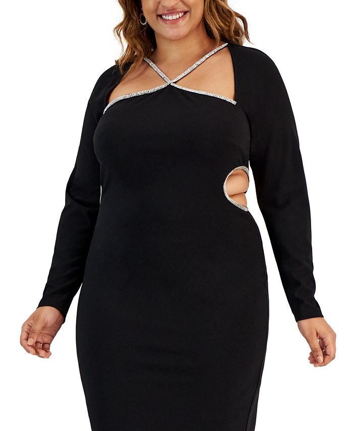 RACHEL Rachel Roy Plus Size Rhinestone-Trimmed Sheath Dress - Macy's
