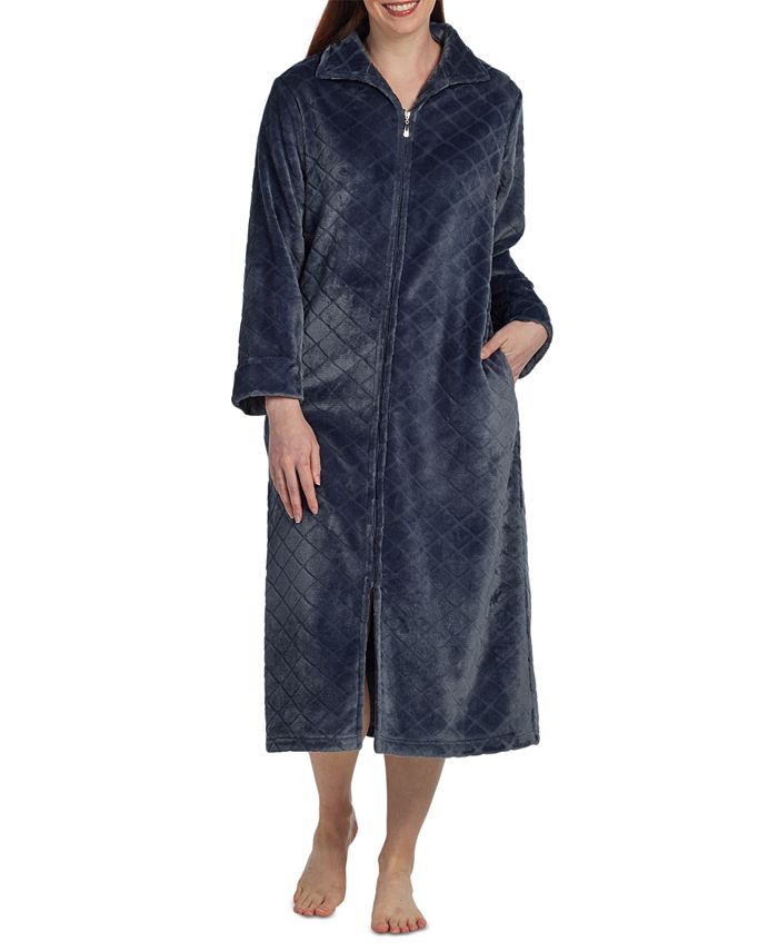 Miss Elaine Women's Long-Sleeve Collared Knit Robe - Macy's