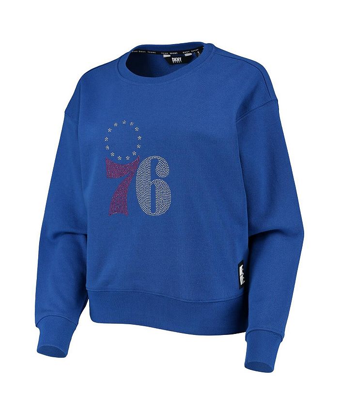 DKNY Women's Royal Philadelphia 76ers Carrie Rhinestone Pullover ...