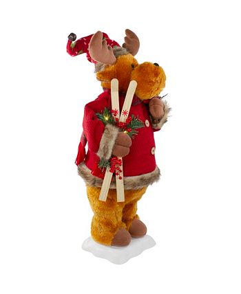 Northlight Lighted and Animated Musical Moose Christmas Figure, 24 ...