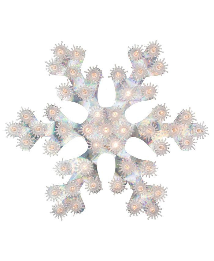 Northlight Lighted Holographic Snowflake Christmas Window Decoration ...