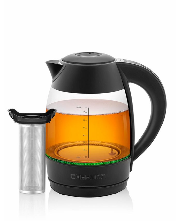 Chefman 1.8L Digital Rapid-Boil Glass Kettle with 7 Temperature Presets ...