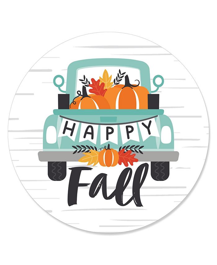 Big Dot of Happiness Happy Fall Truck - Harvest Pumpkin Party Circle ...