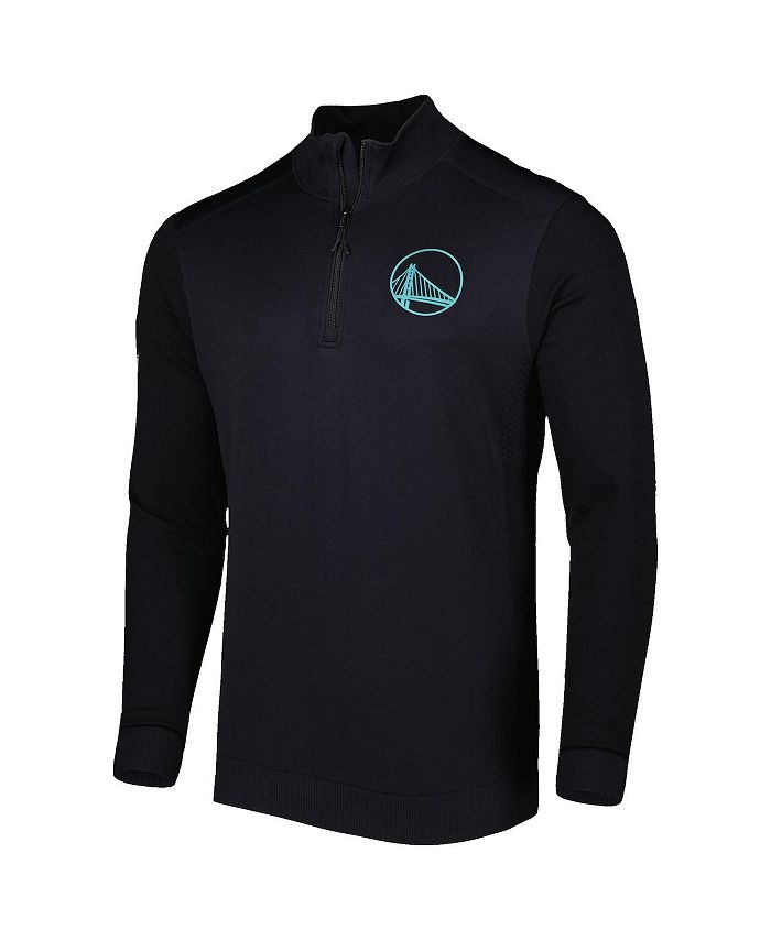 LevelWear Men's Black Golden State Warriors Nano Engineered Knit Fabric Quarter-Zip Jacket - Macy's