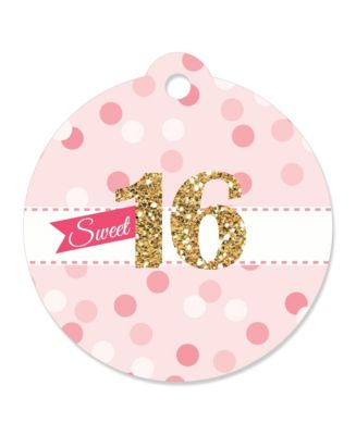 Sweet 16 - 16th Birthday Party Favor Gift Tags (Set of 20) - Macy's