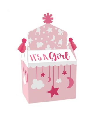 Big Dot of Happiness It's a Girl - Treat Box Party Favors - Pink Baby ...