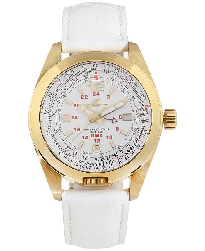 Abingdon Co. Women's Amelia GMT 24k Gold Ion Plated Stainless Steel ...