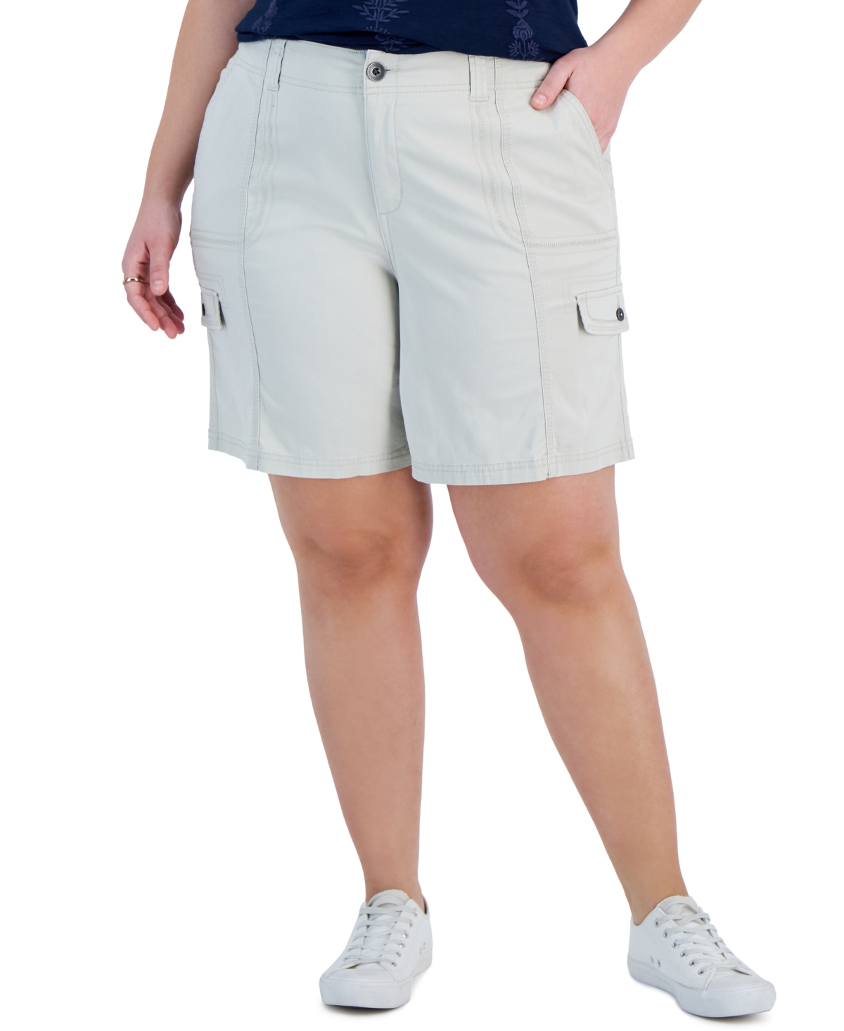 Click here for Style & Co Plus Size Comfort-Waist Cargo Shorts  C... prices