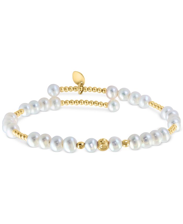 EFFY Collection EFFY® Freshwater Pearl (4-1/2mm) Coil Bracelet in 14k ...