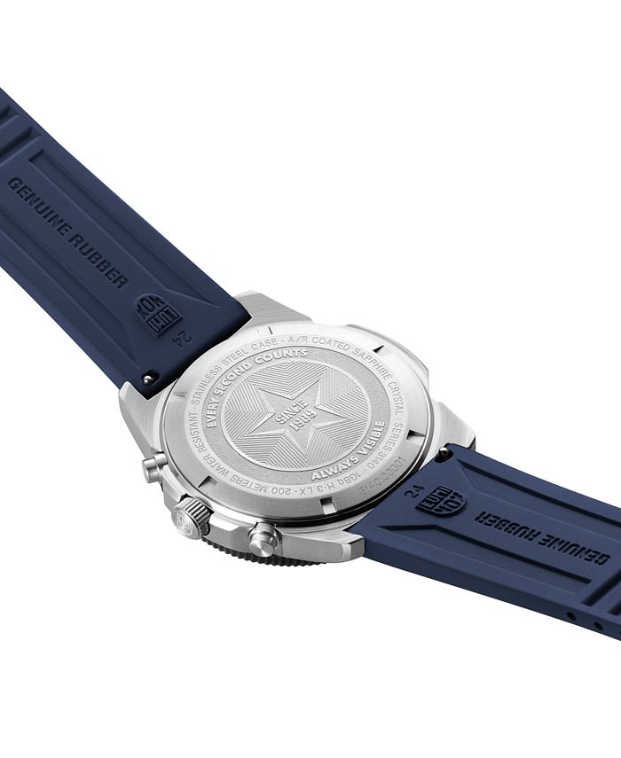 Luminox Men's Swiss Chronograph Pacific Diver Blue Rubber Strap Watch ...