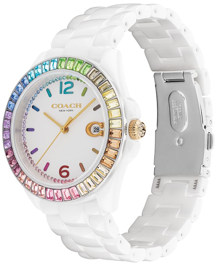 COACH Women's Greyson Ceramic Bracelet Watch, 36mm - Macy's