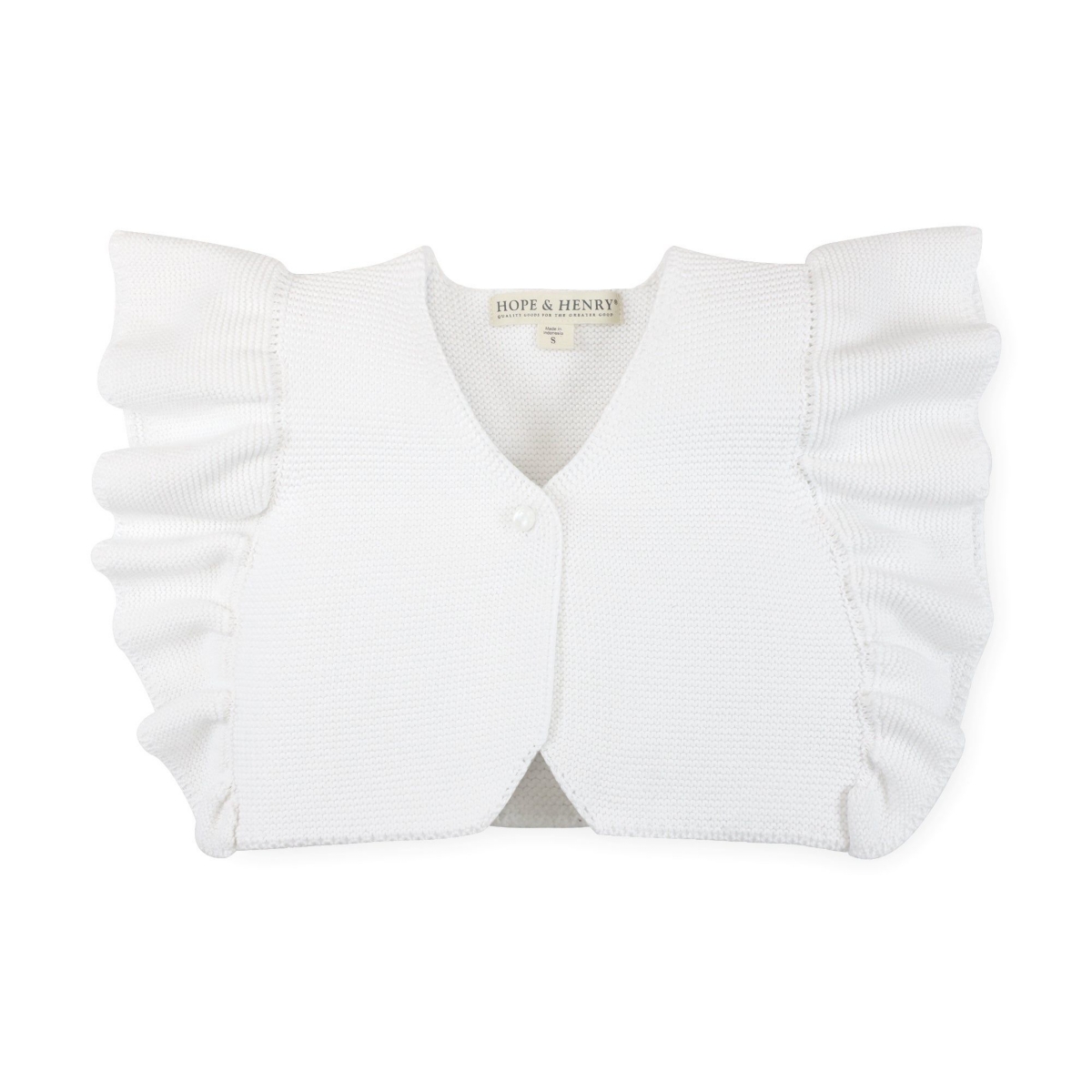 Click here for Hope & Henry Baby Girls Ruffle Sleeve Sweater Vest... prices