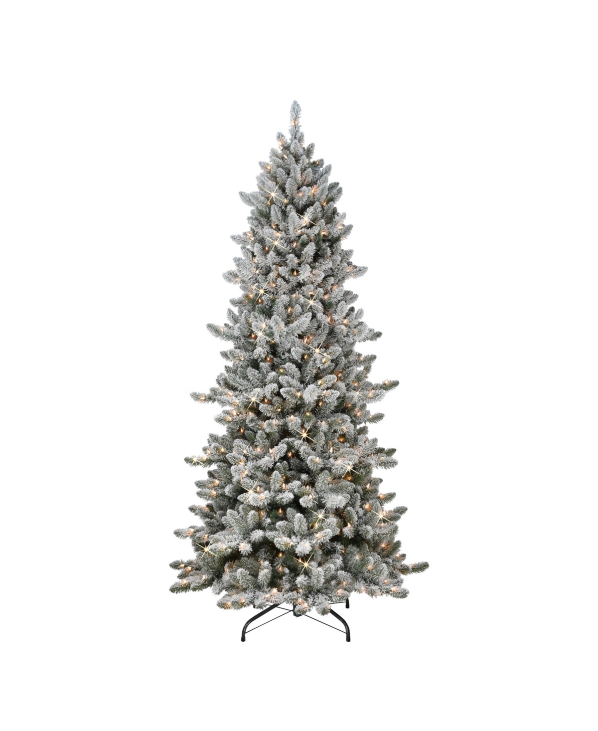 Click here for Puleo 7.5FT Pre-Lit Slim Flocked Royal Majestic Sp... prices
